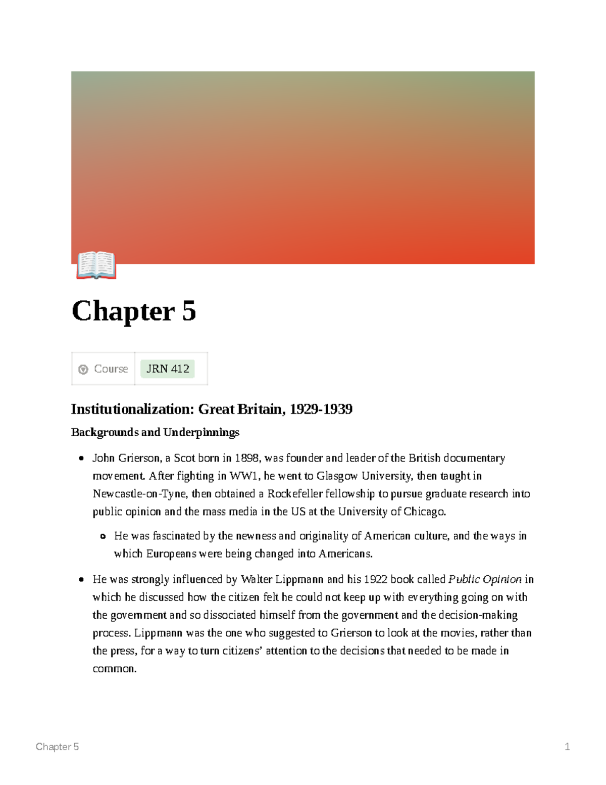 Ryerson TMU JRN 412 A New History of Documentary Film Chapter 5 notes ...