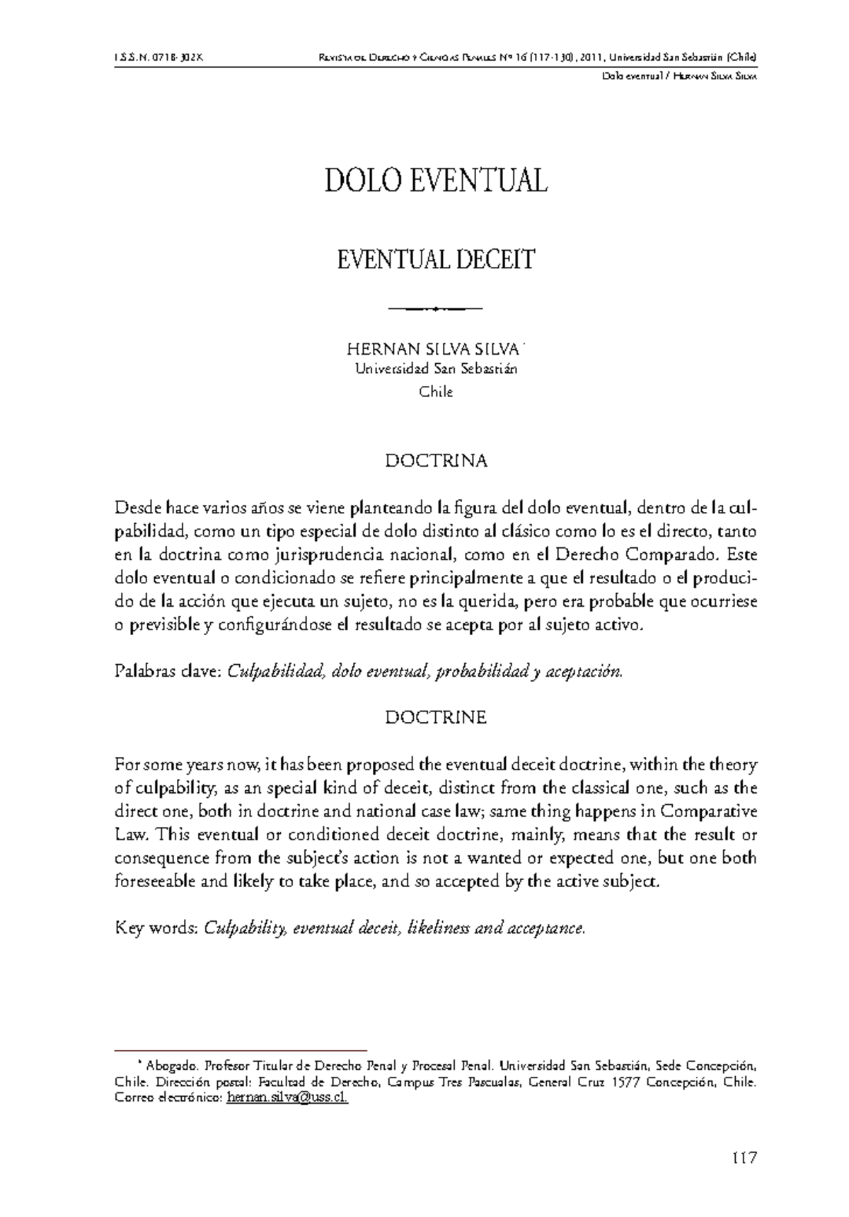 Dialnet-Dolo Eventual Eventual Deceit-4145765 - DOLO EVENTUAL EVENTUAL ...