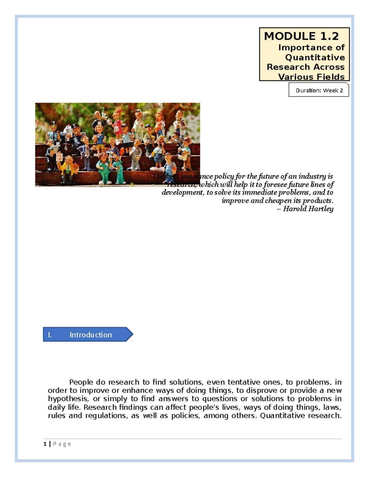 Module-1 Quantitative research - People do research to find solutions ...