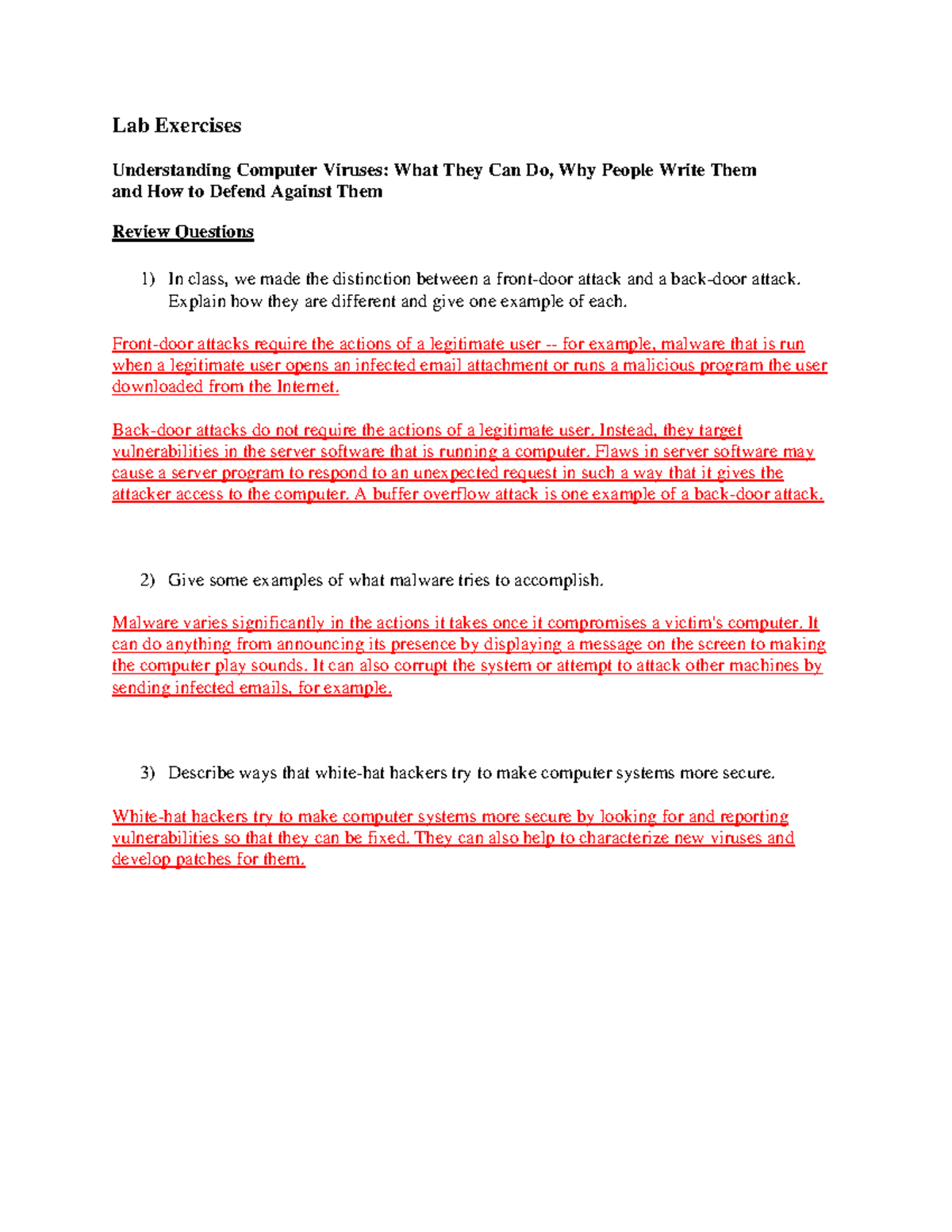 Ap08 cs computerviruses Lab Exercises solutions - Lab Exercises Understanding Computer Viruses ...