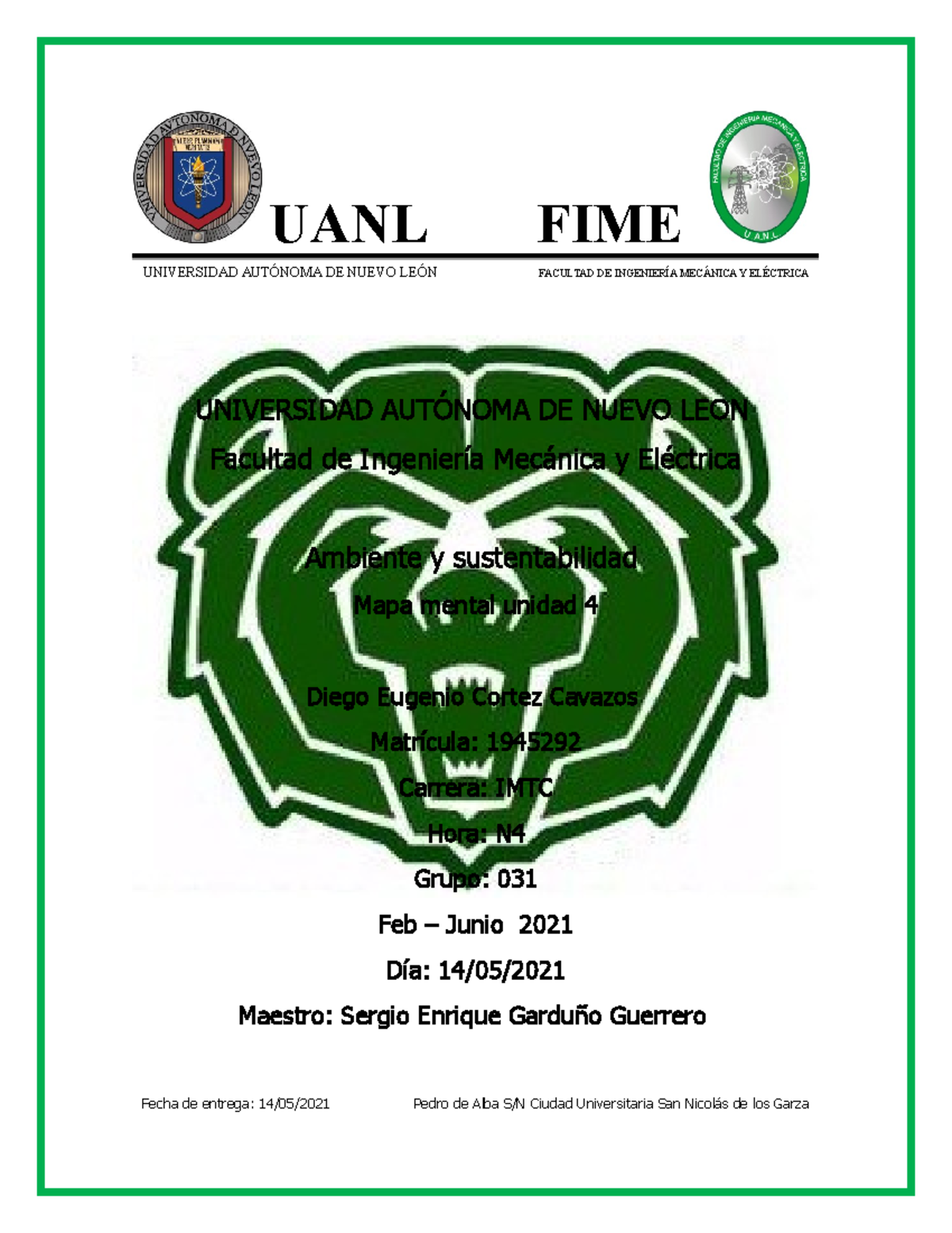 Mapa Mental 4- ambiente - UANL FIME UNIVERSIDAD AUTÓNOMA DE NUEVO LEÓN ...