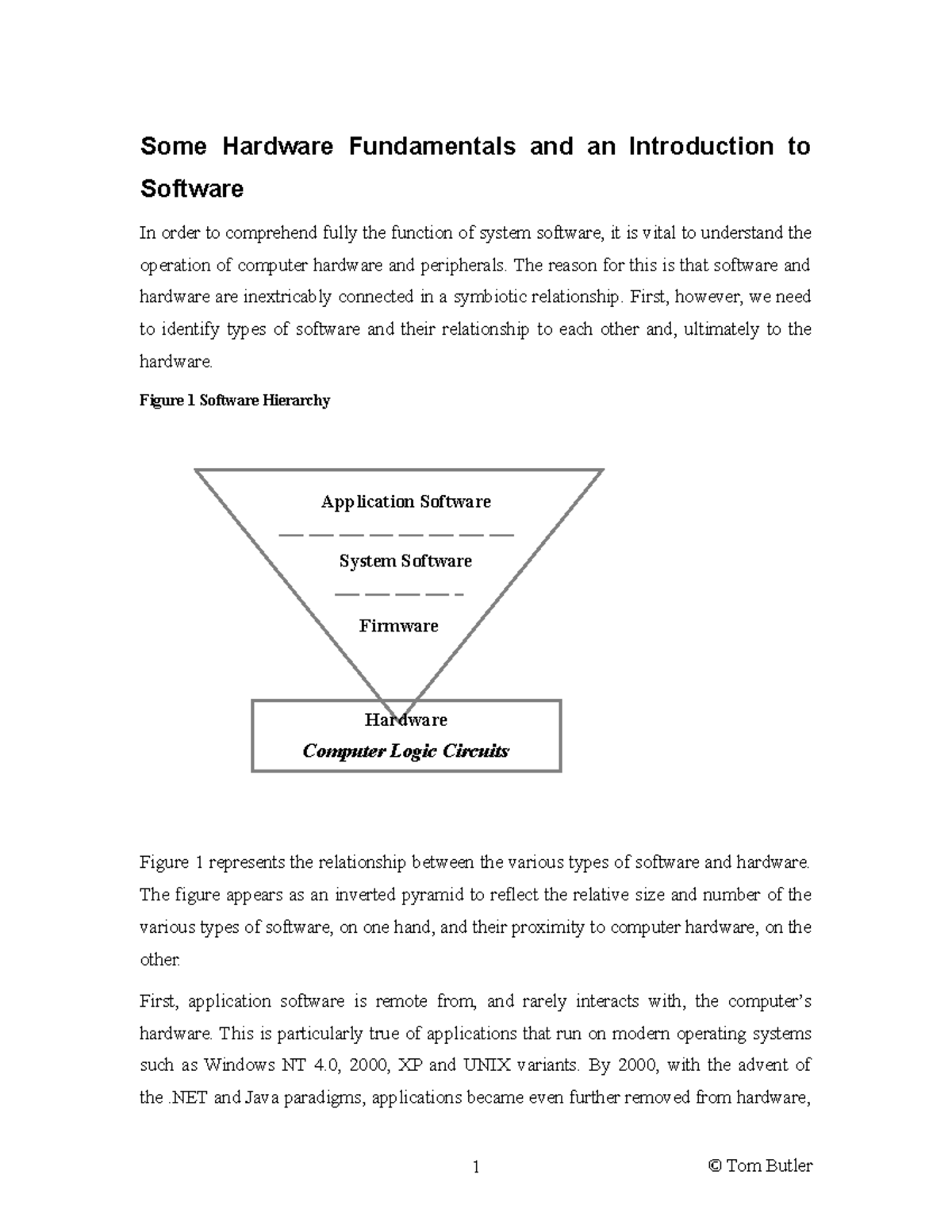Hardware Fundamentals - The reason for this is that software and ...