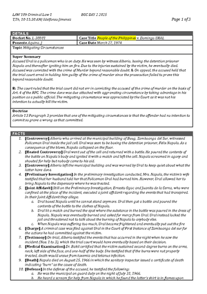 People v Capalac - DIGEST - LAW 109 Criminal Law 1 BGC DAY 2 2025 T,Th ...
