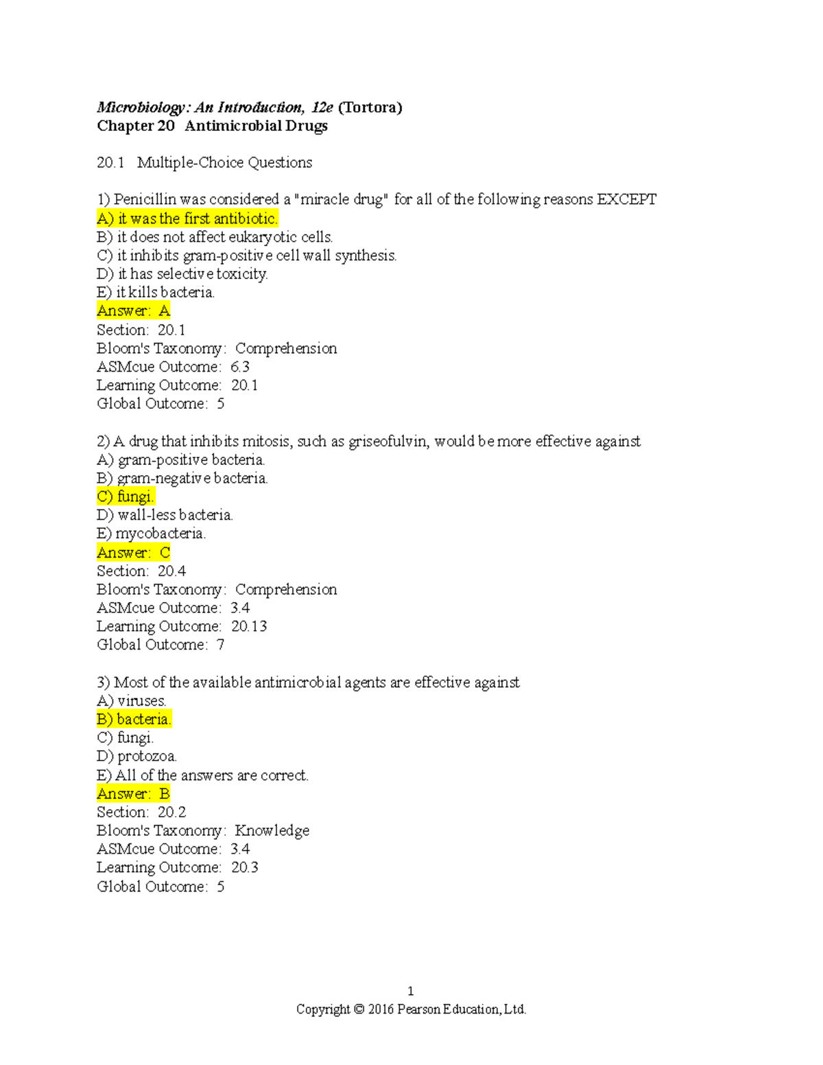 20-test-bank - microbiology - Microbiology: An Introduction, 12e ...