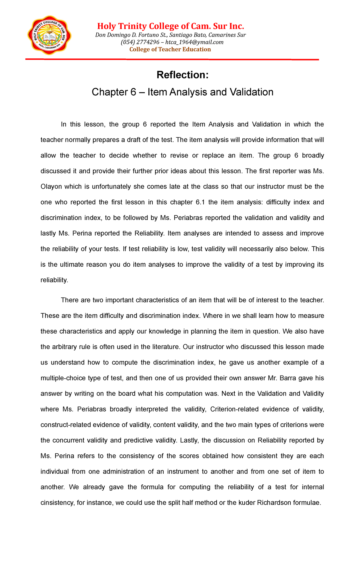 Template - For some important matter - Don Domingo D. Fortuno St ...