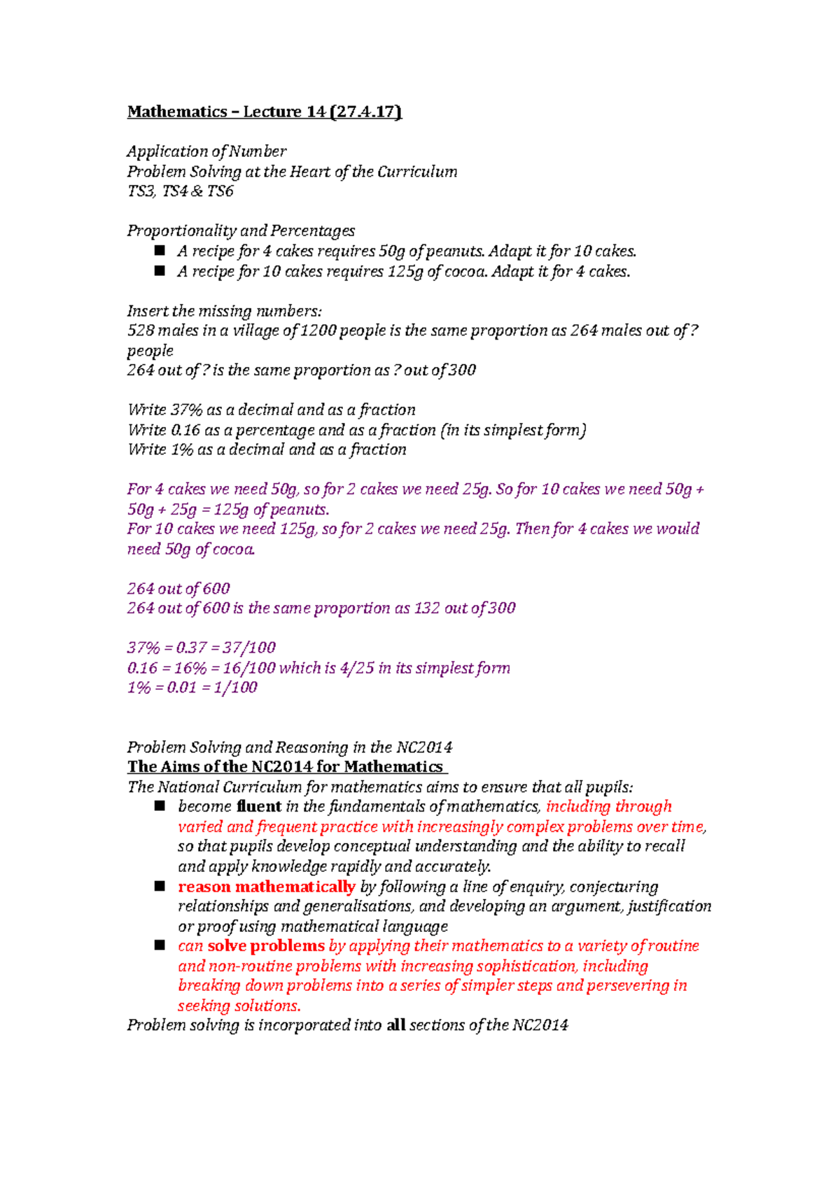 Lecture 14 - Application of Number - Mathematics Lecture 14 (27.4 ...