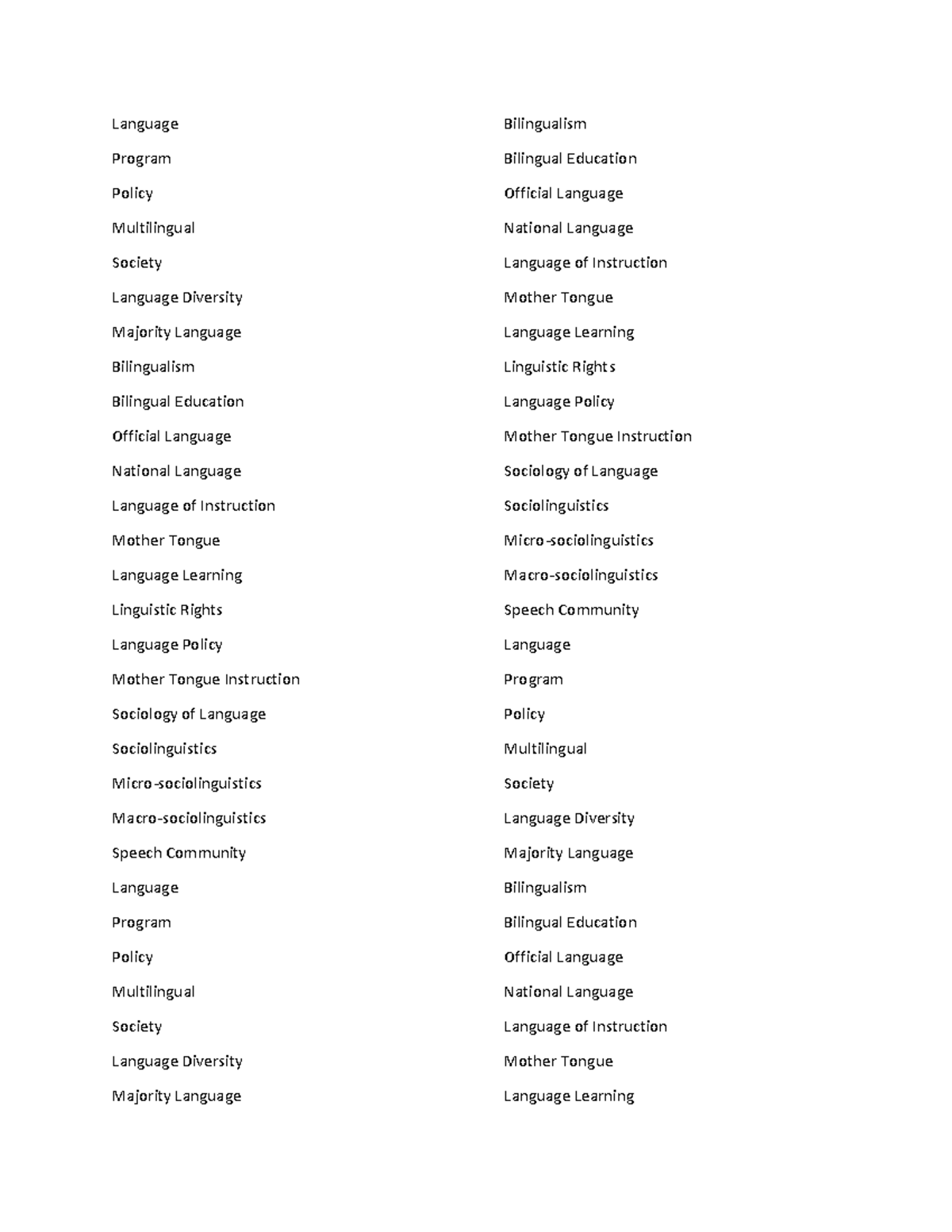 Language - Language Program Policy Multilingual Society Language ...