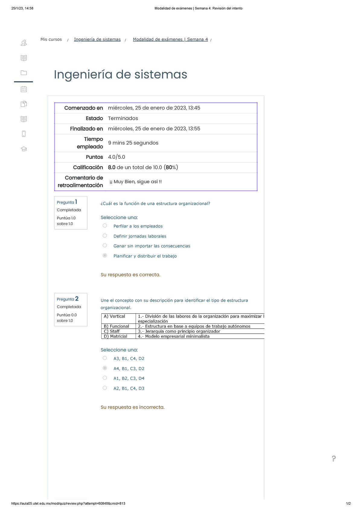 Modalidad de exámenes Semana 4 sistemas - 25/1/23, 14:58 Modalidad de exámenes | Semana 4 ...