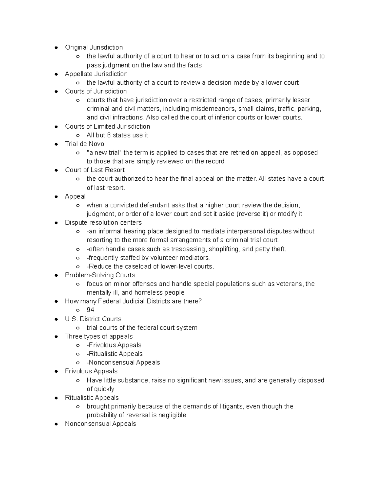 CJ 280 Chapter 7 - Original Jurisdiction the lawful authority of a court to hear or to act on a ...