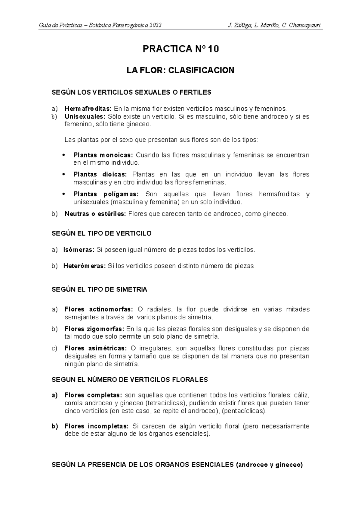 Practica Nº 10 Clasificacion de Flor - PRACTICA Nº 10 LA FLOR ...