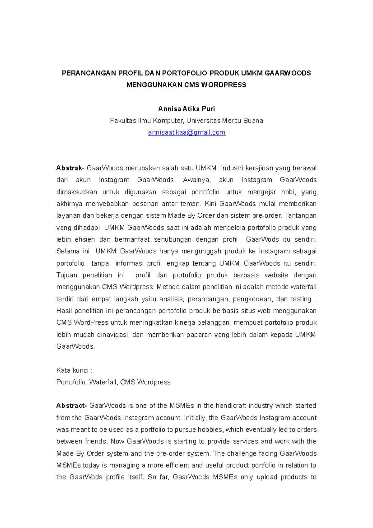 UAS Sistem Infrmsi - PERANCANGAN PROFIL DAN PORTOFOLIO PRODUK UMKM ...