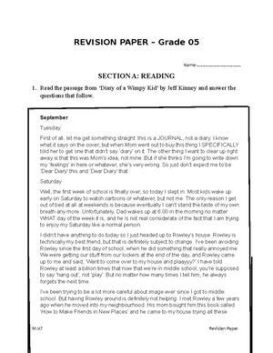 G4 RP - Practice paper for grade 04 pupils - REVISION PAPER – Grade 04 ...