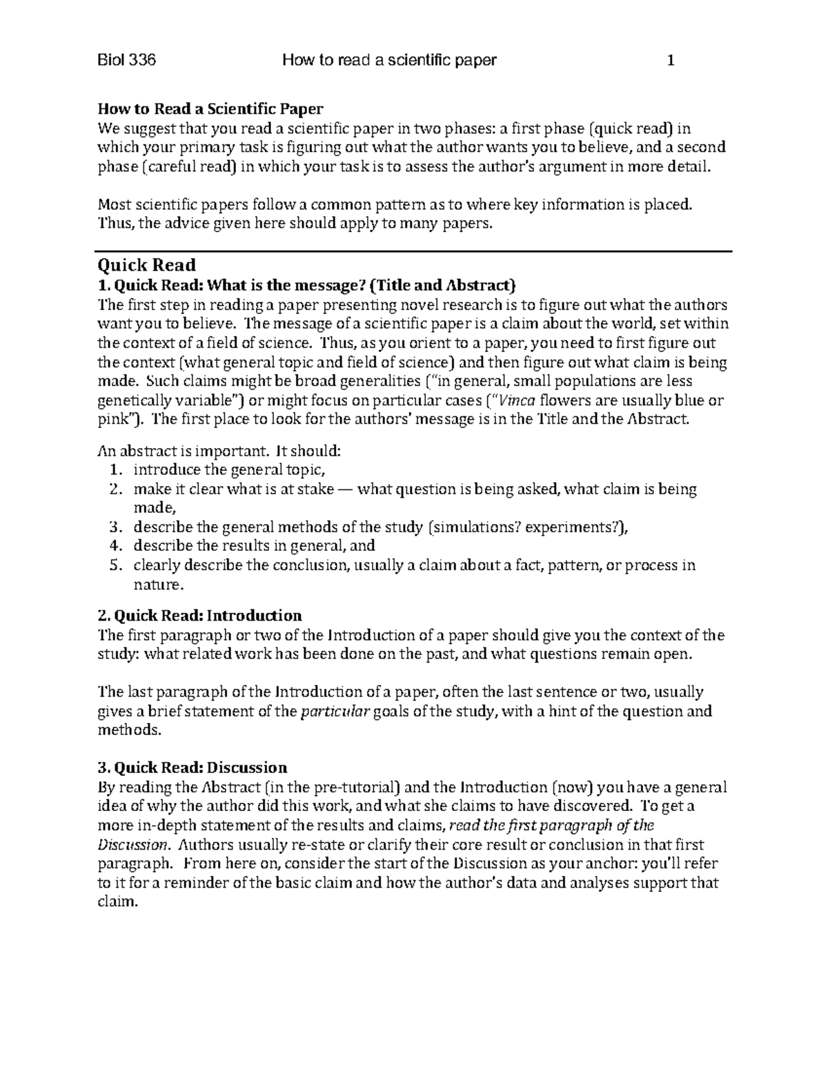 How To Read AScientific Paper (Floral symmetry tutorial) - Biol 336 How ...