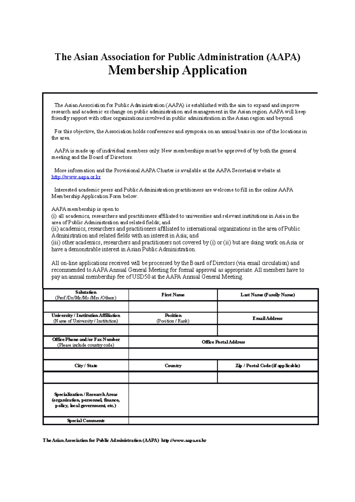 AAPA Membership Application form - The Asian Association for Public ...