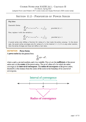 Lecture 11.3 Taylor series - Course Notes for MATH 2411: Calculus II CU ...