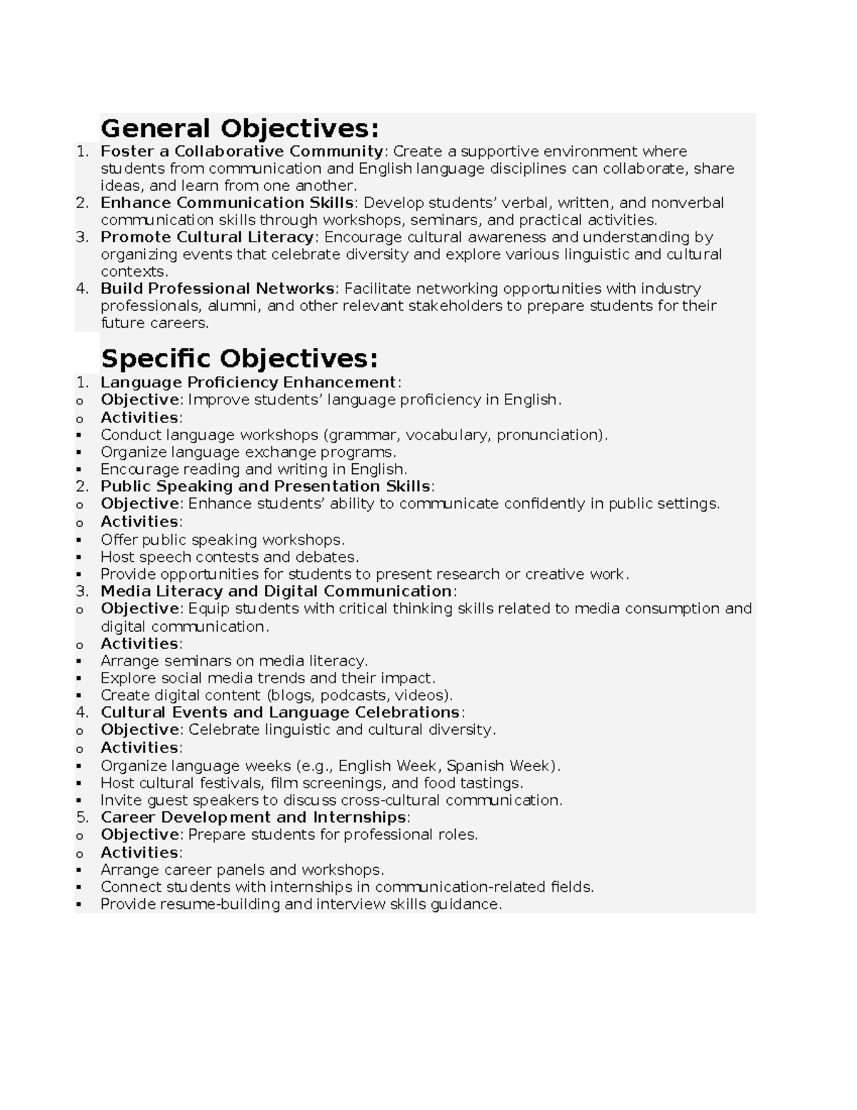 General-Objectives - lesson - General Objectives: 1. Foster a ...