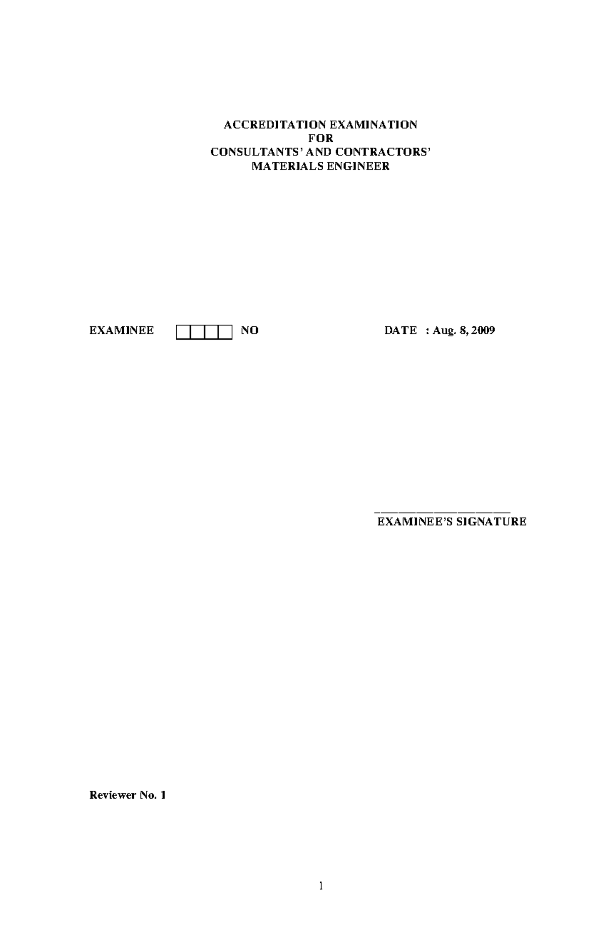 Accreditation Exam-3 - Practice - ACCREDITATION EXAMINATION FOR ...