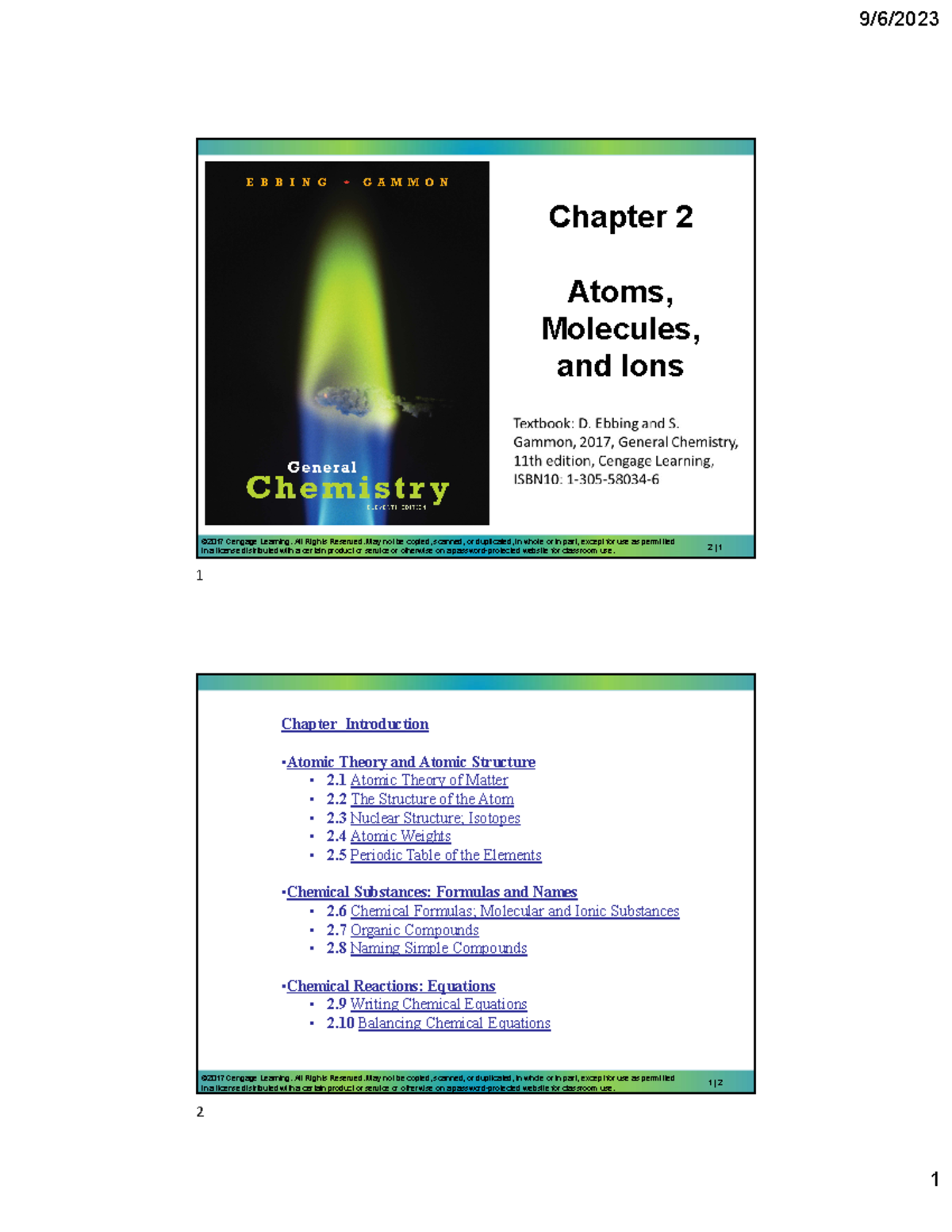 Lecture Handouts-Chapter-2 - ©2017 Cengage Learning. All Rights Reserved. May not be copied ...
