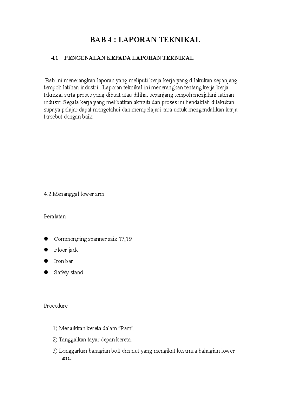 BAB 4 - simple assignment - BAB 4 : LAPORAN TEKNIKAL 4 PENGENALAN ...