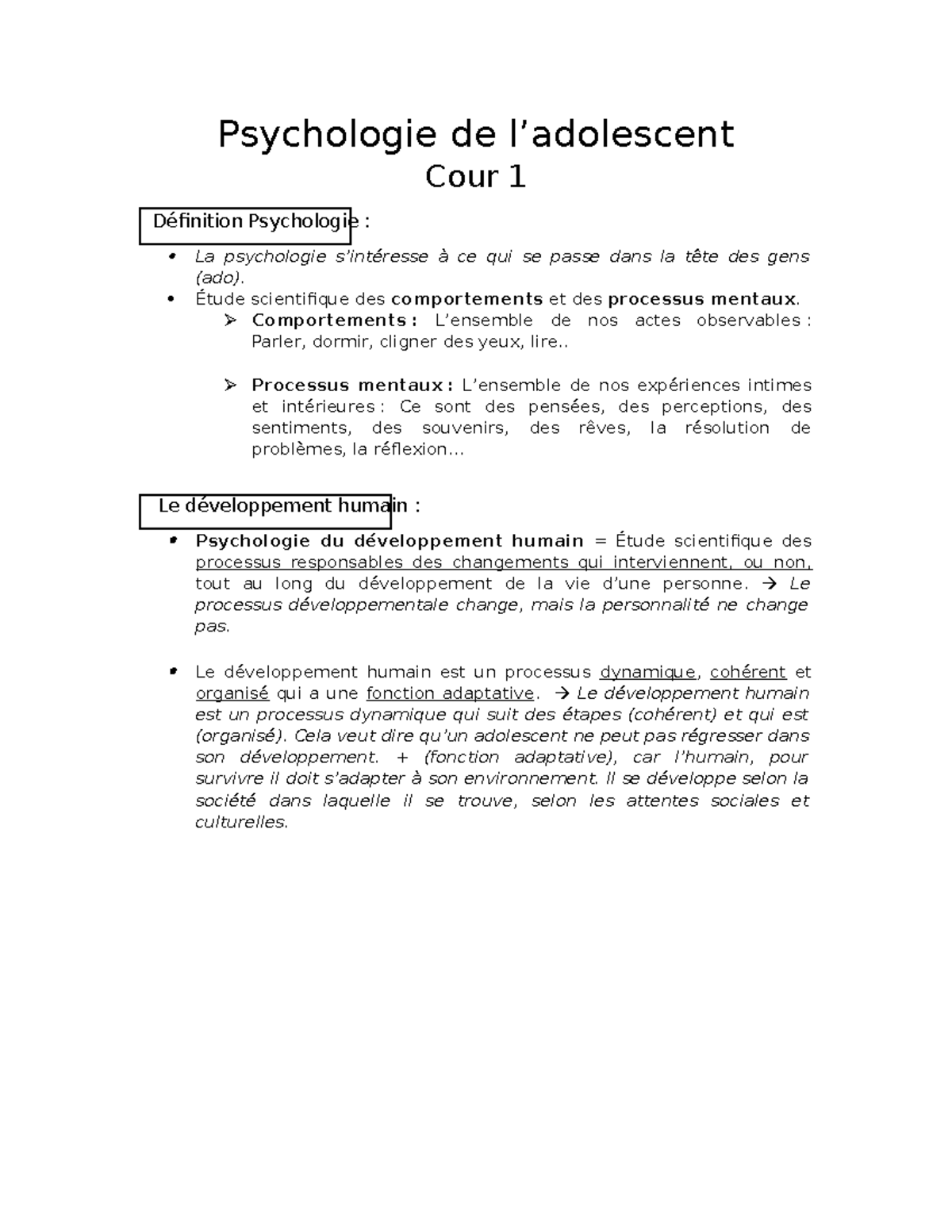 Psychologie du développement de l'adolescent - Psychologie de l ...