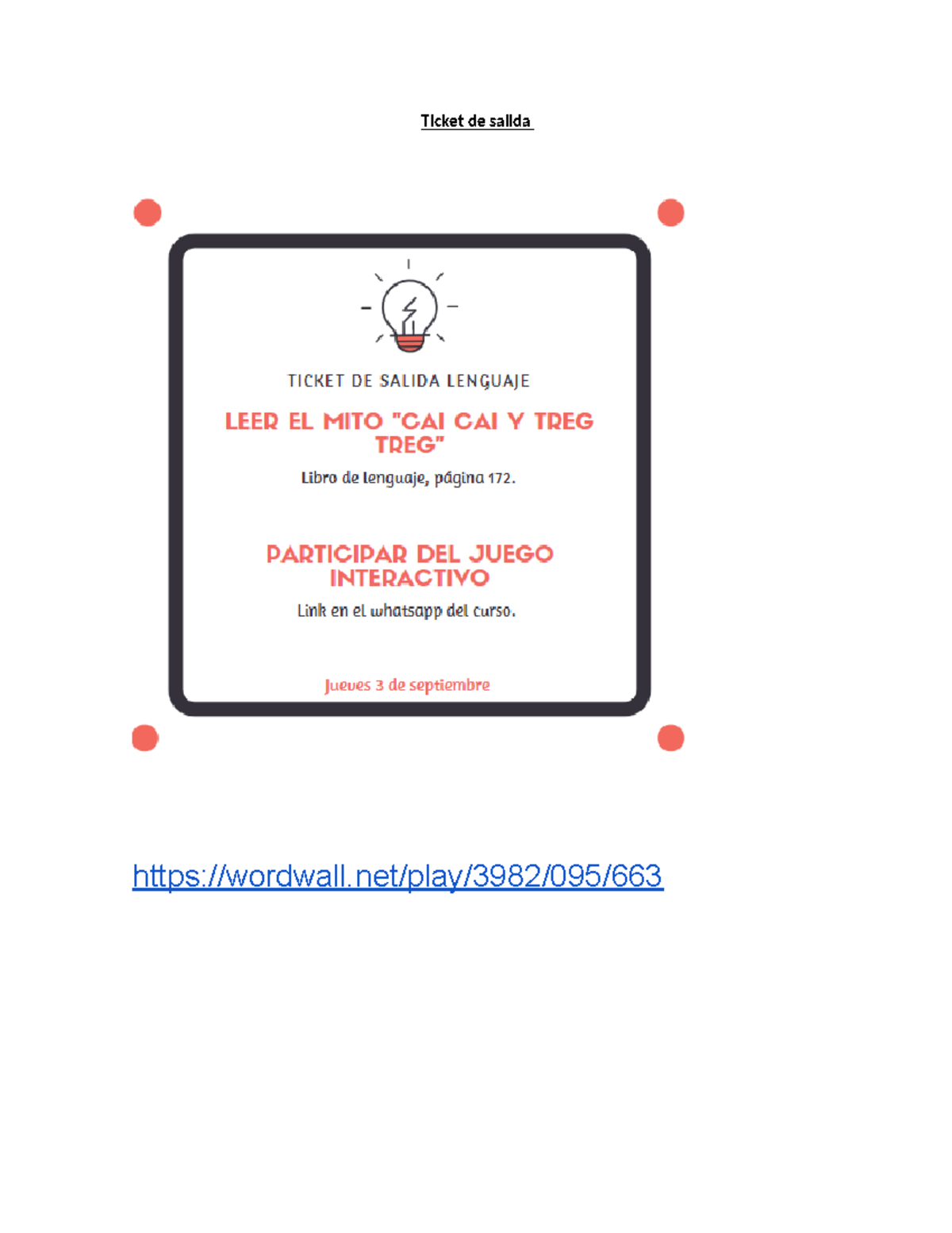 Ticket-de-salida - werwerwerwer - Lenguaje y comunicacion - Ticket de ...