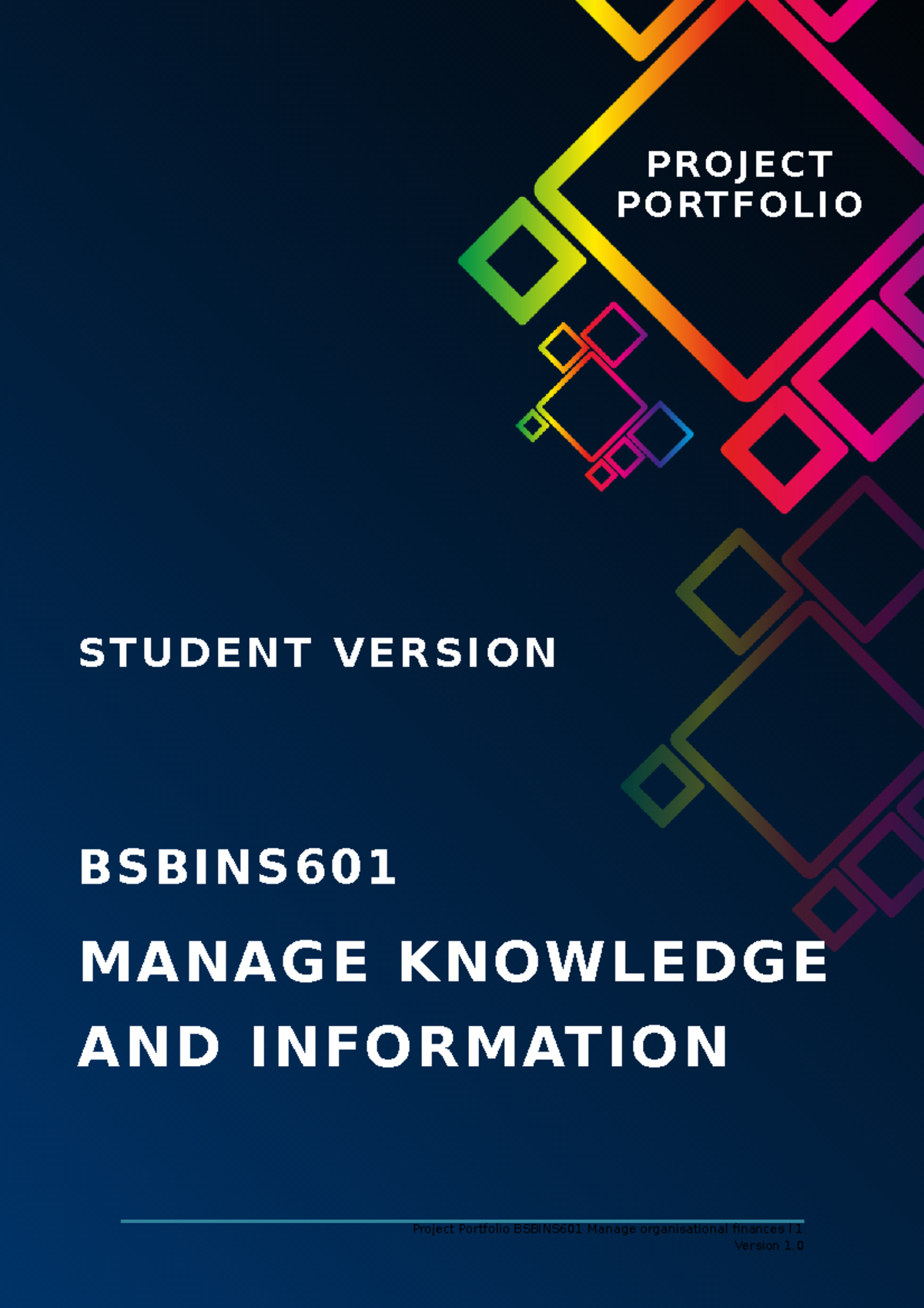 Bsbins 601 Project Portfolio - Project Portfolio BSBINS601 Manage ...