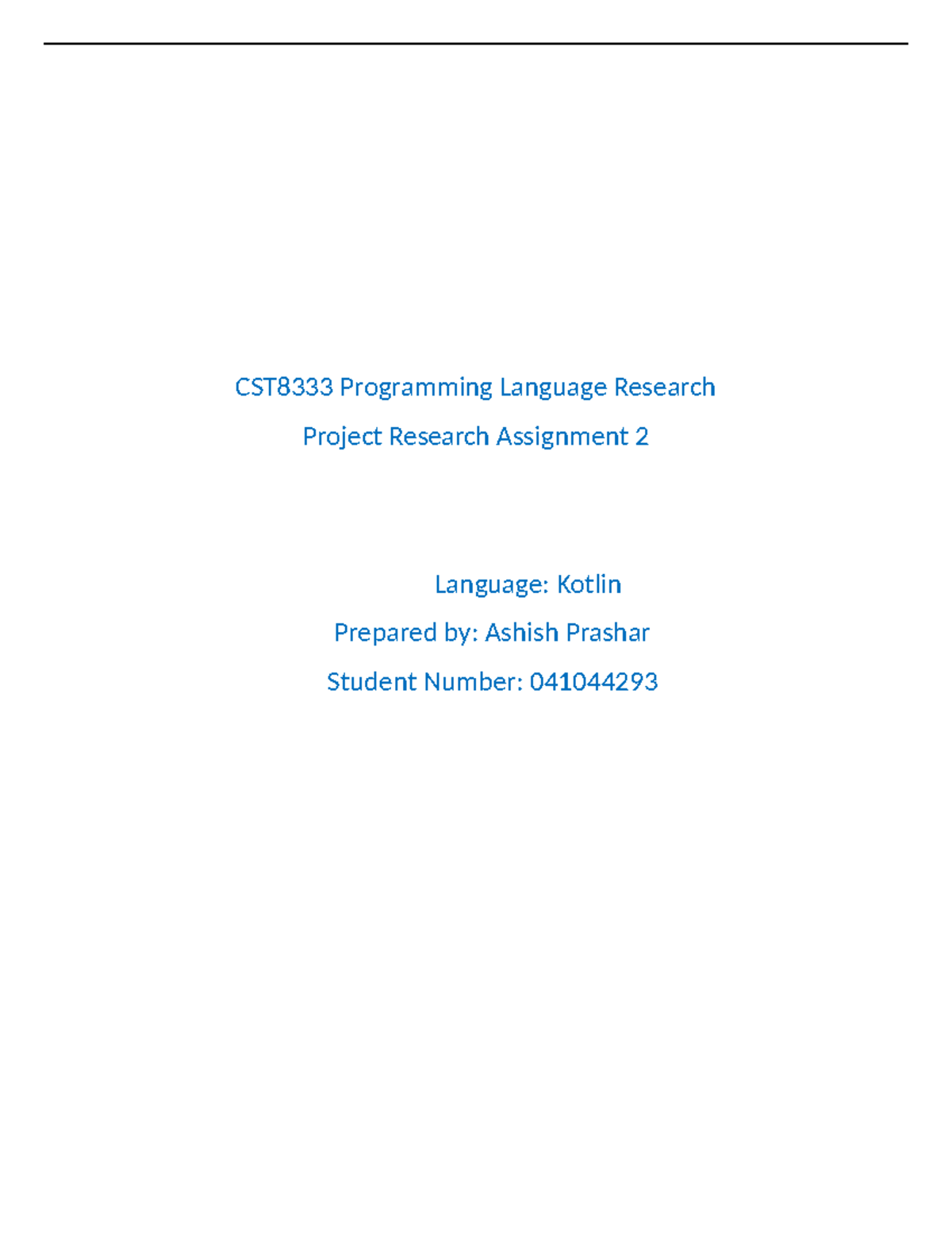Research Assignment 2 - Class notes - CST8333 Programming Language ...