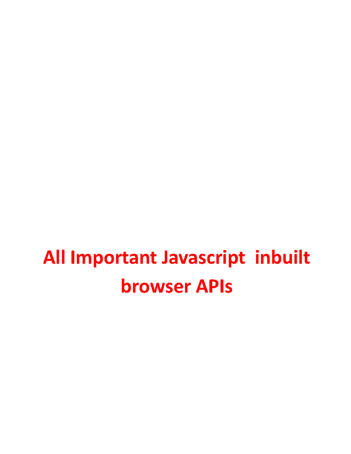 All important Js web APIs categorized - All Important Javascript ...