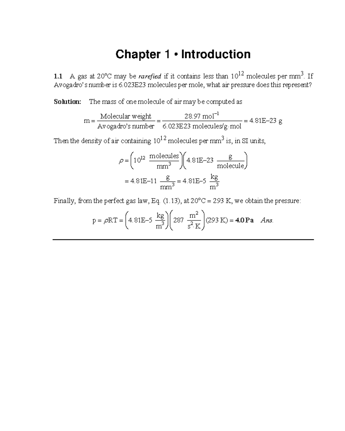 Textbook Chapter 1 Answer key - Chapter 1 Introduction 1 A gas at 20 C ...