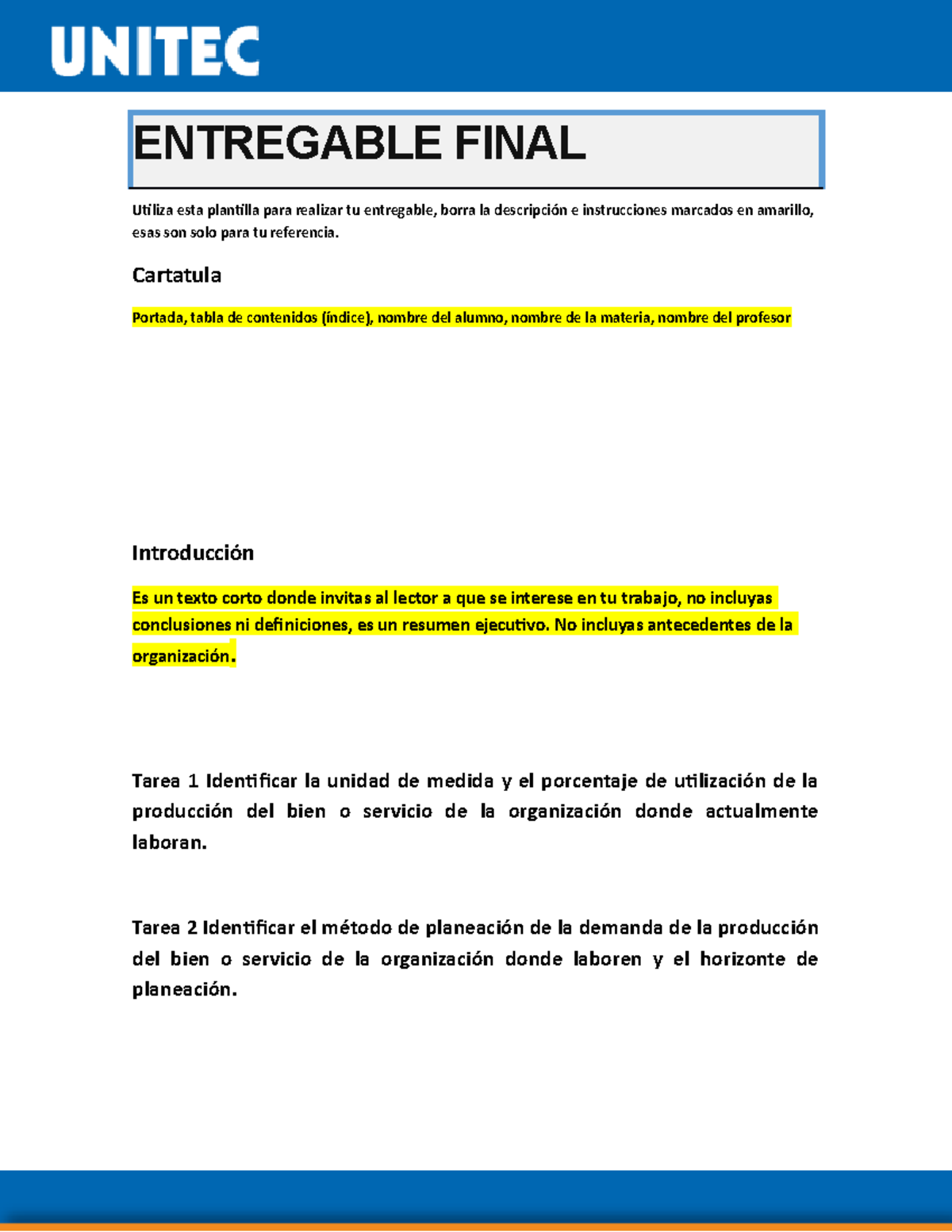 Plantilla de trabajo para entregable final - ENTREGABLE FINAL Utiliza esta plantilla para ...