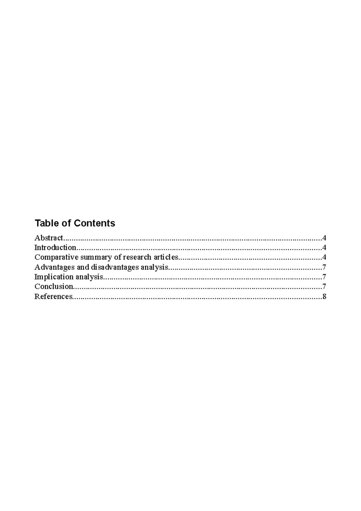 Assessment Task 3 - Research Paper on Supply base reduction - Table of ...