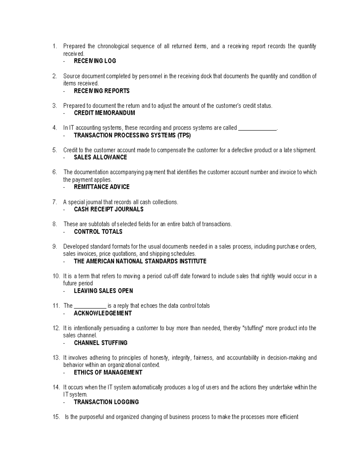 AIS- Questions - a short quiz in accounting information system ...