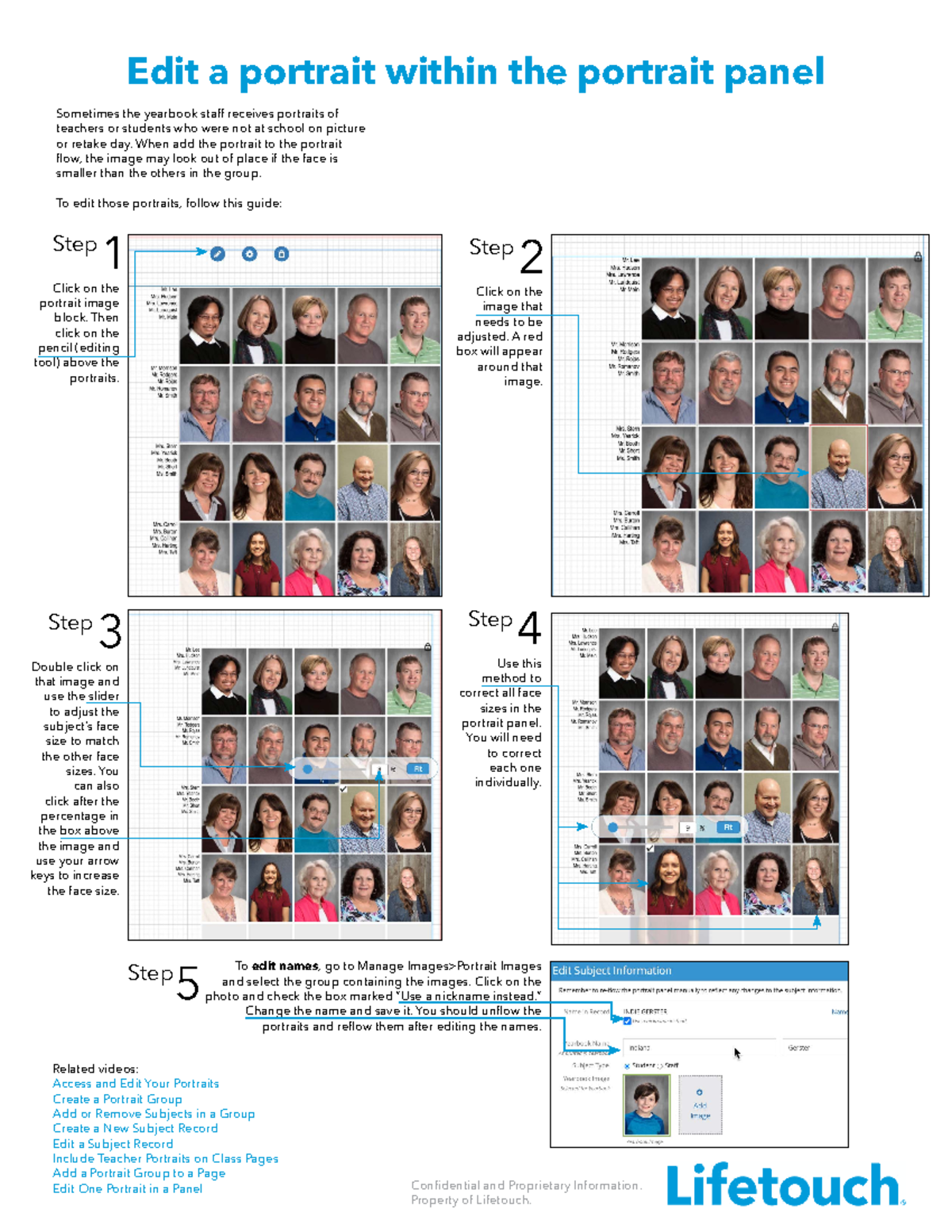 Edit portraits within the portrait group - Edit a portrait within the ...