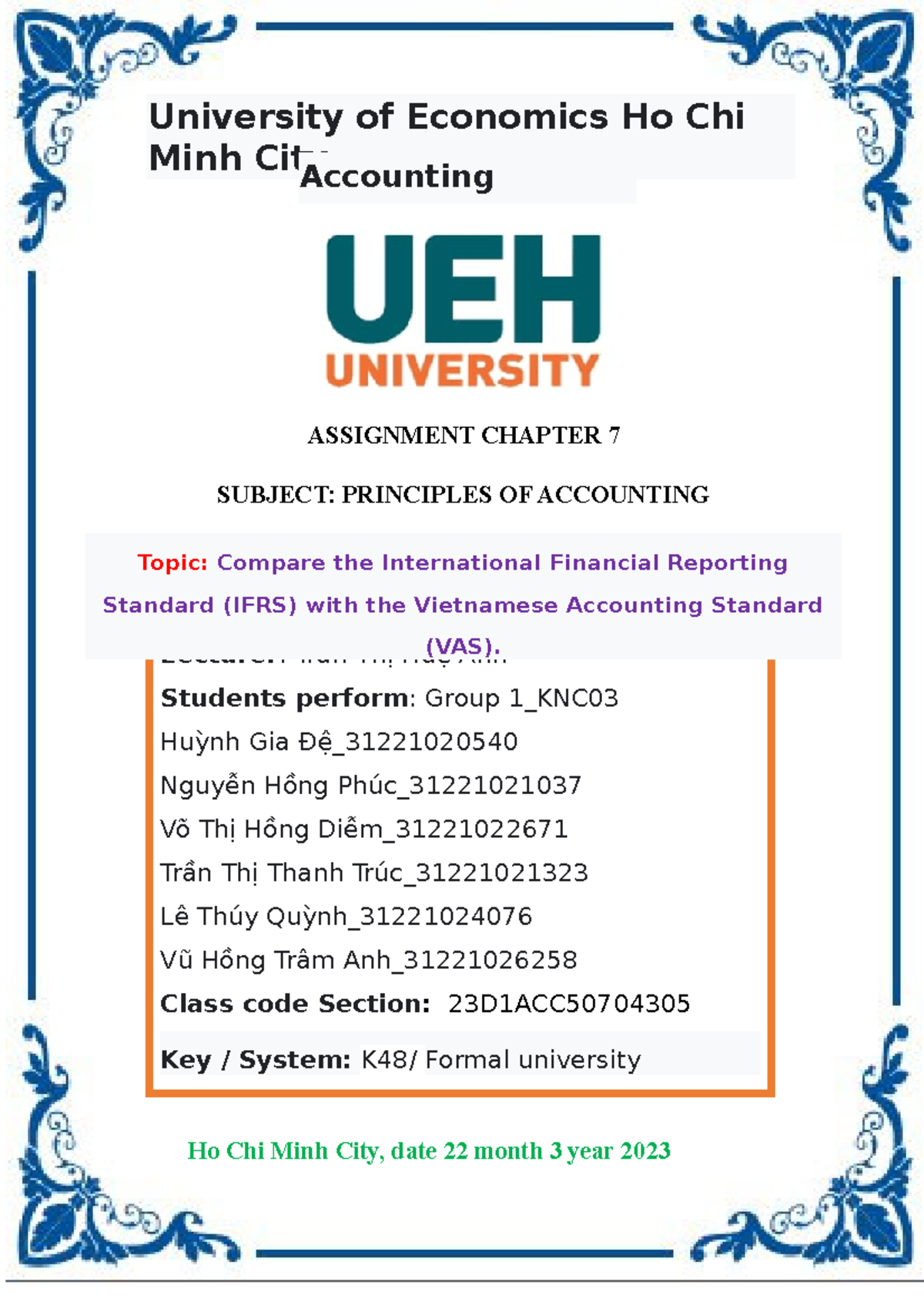 NLKT-Assignment - POA assignment - University of Economics Ho Chi Minh ...