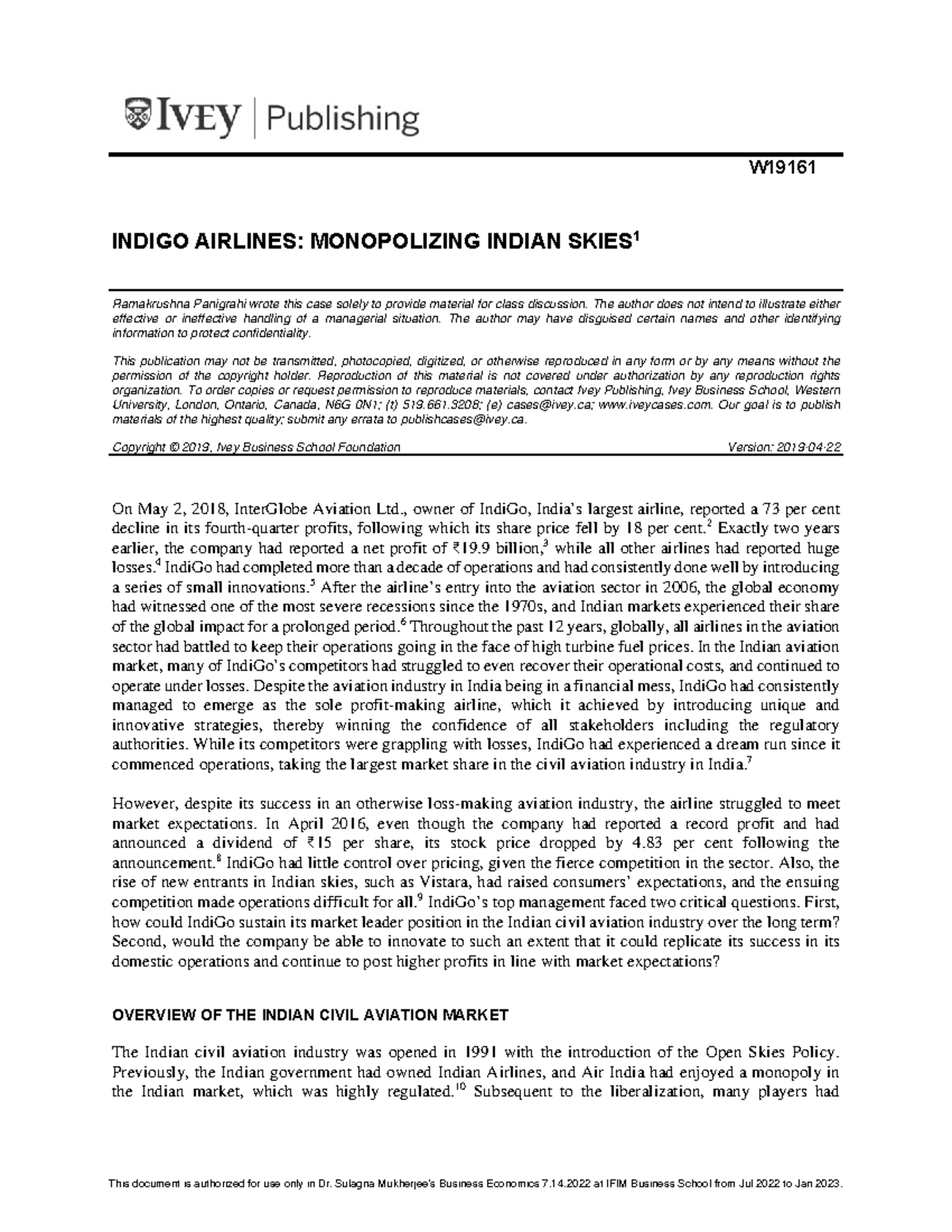 Indigo Airlines - good case study - zyxwvutsrqp zyxwvutsrqpo W INDIGO ...