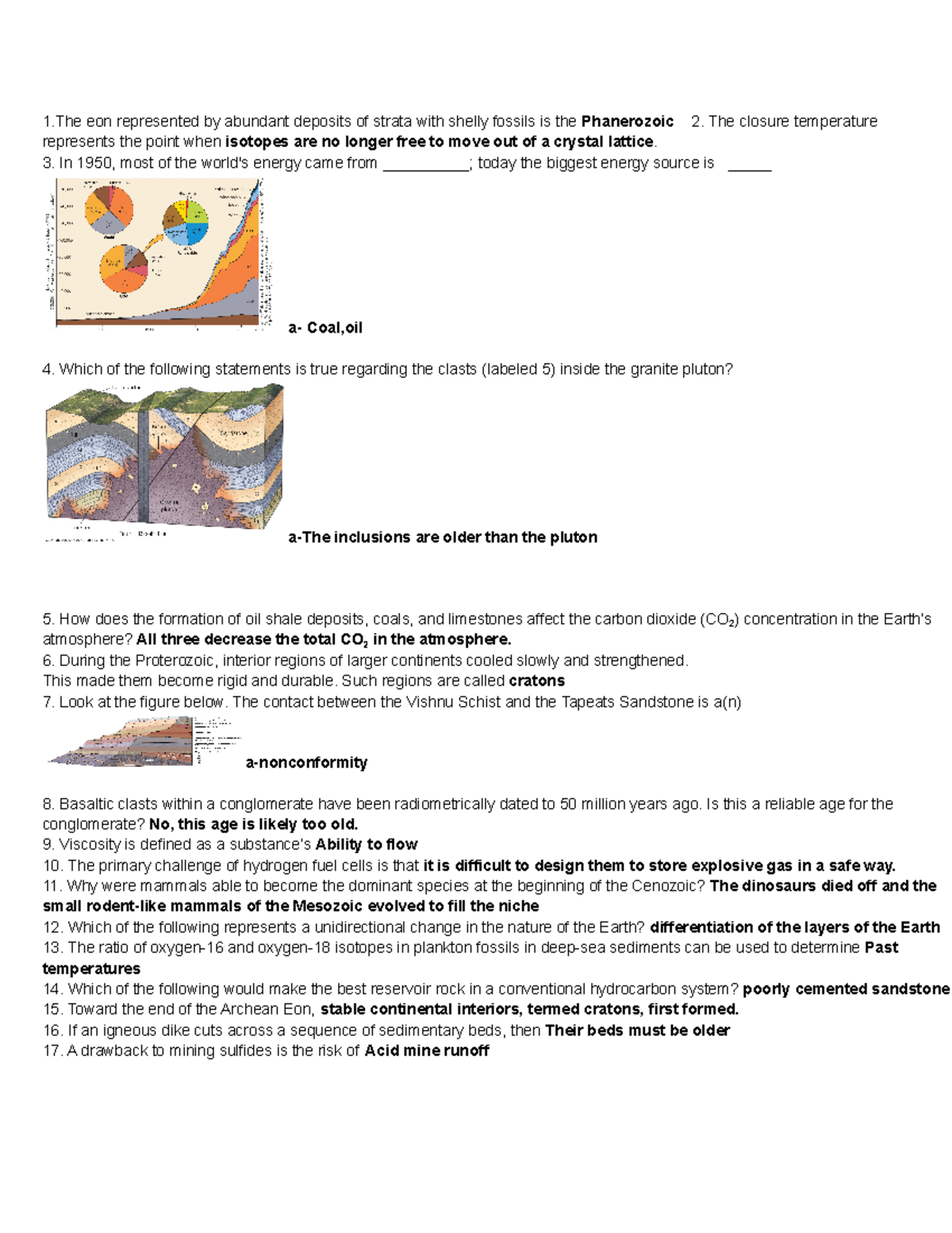 Copy of geology final review-2 - 1 eon represented by abundant deposits ...