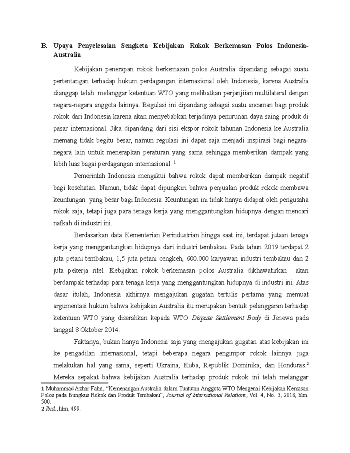 Jurnal HEPI (Upaya Penyelesaian) - B. Upaya Penyelesaian Sengketa ...