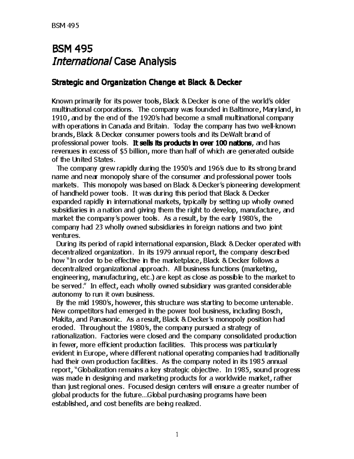 BSM 495 International Case - BSM 495 BSM 495 International Case ...