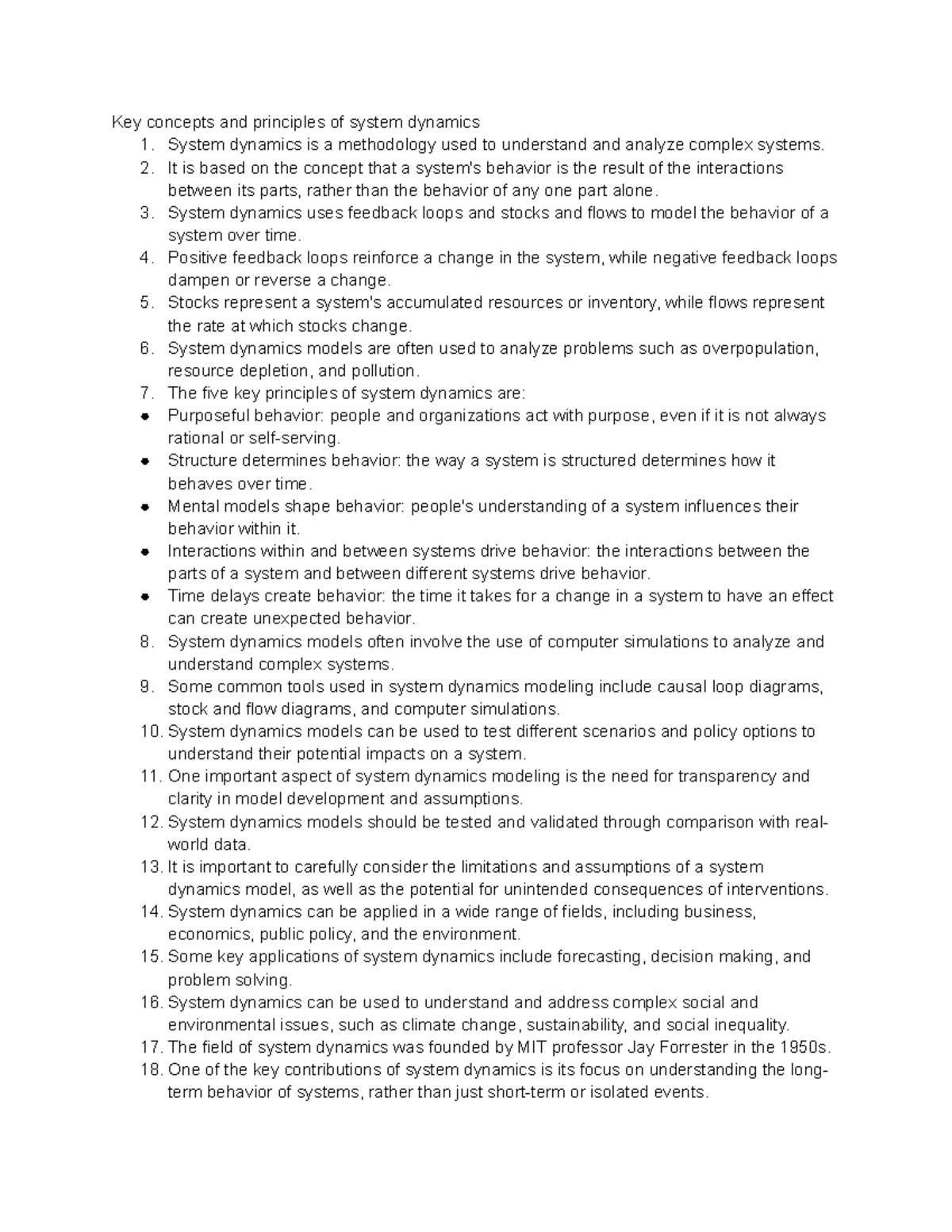 Key Concepts And Principles Of System Dynamics System Dynamics Is A