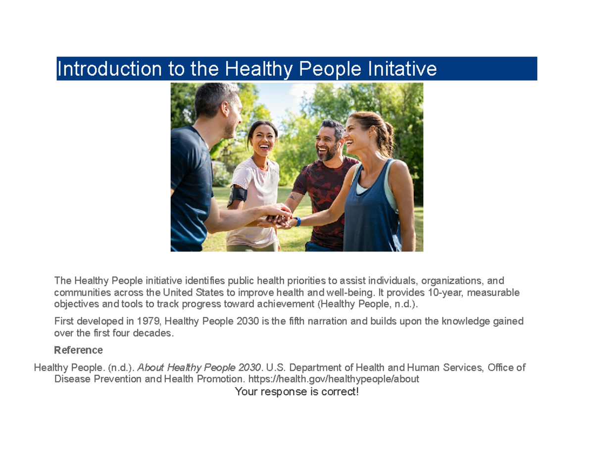 Week 2 Edapt - Information practice - Introduction to the Healthy ...