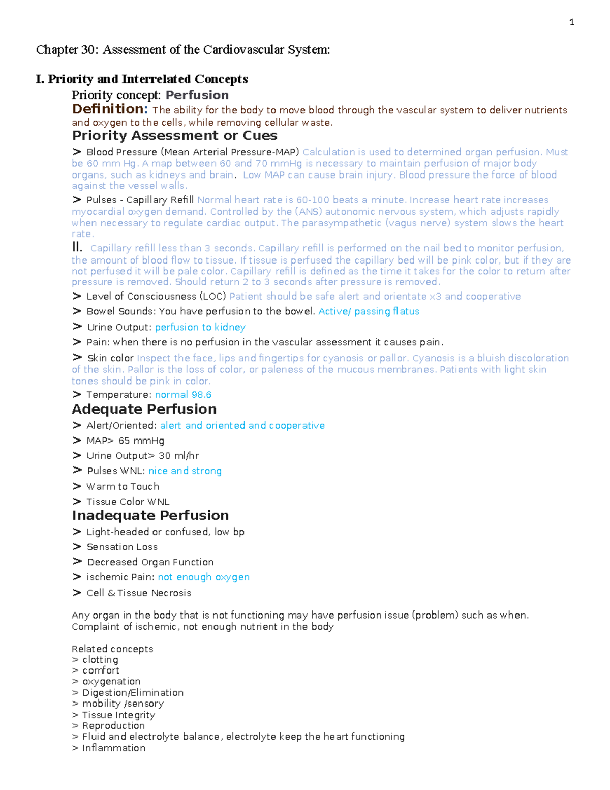 Chap 30 Assessment of Cardiac Guided Notes complete - Chapter 30 ...