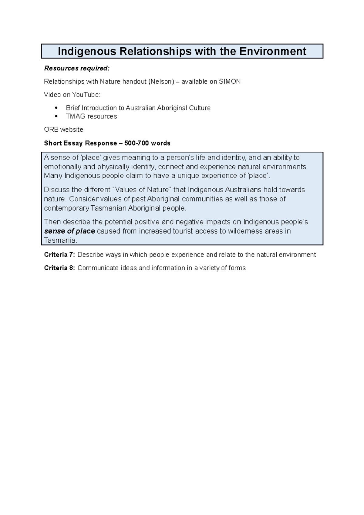SA - Indigenous Relationships with the Environment ASA 2021 ...