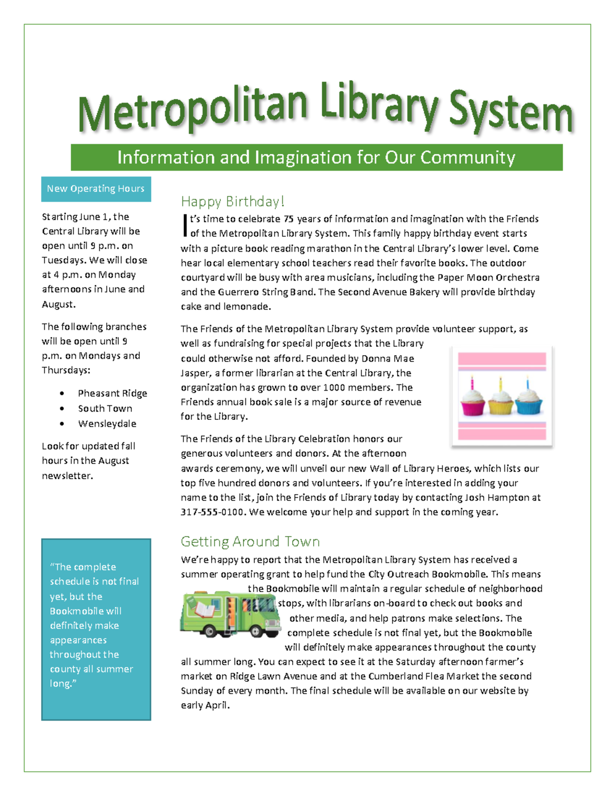 NP WD 4 Newsletter Elizabeth Olson - Information and Imagination for ...