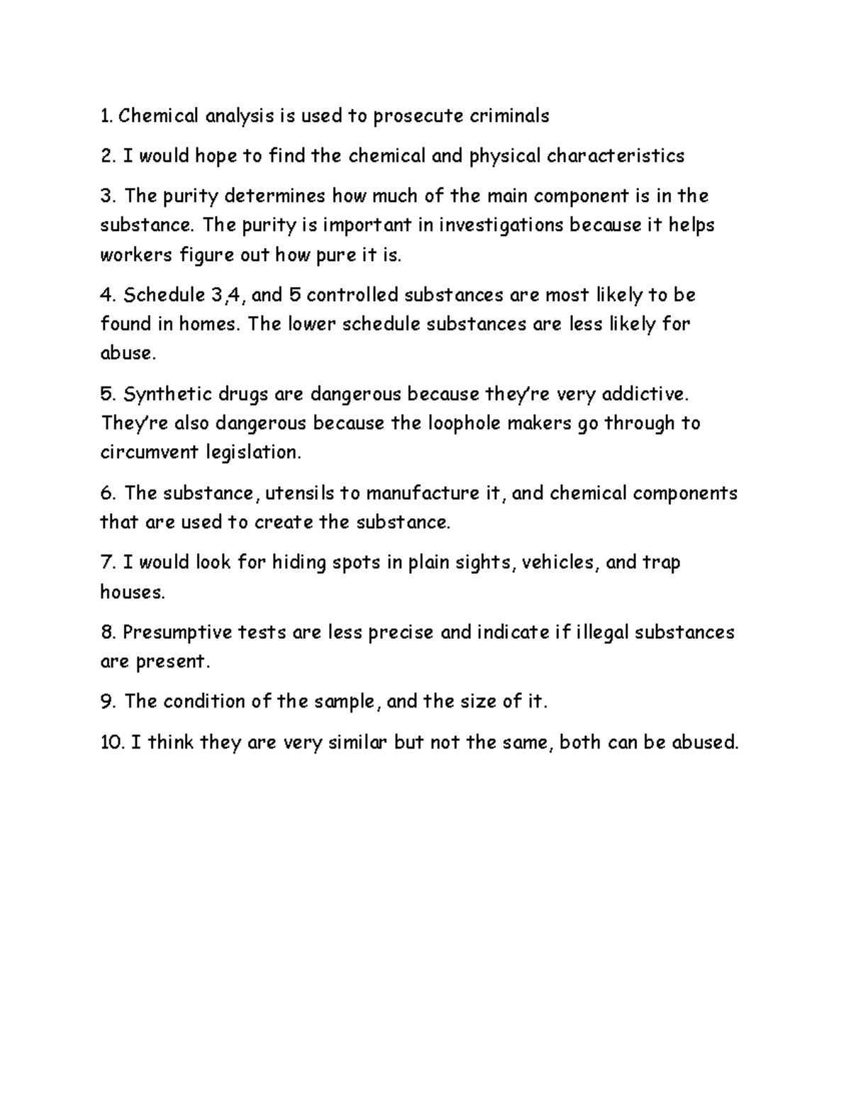 Segment 2 Unit 1 Lab - Critical Thinking - Chemical analysis is used to ...