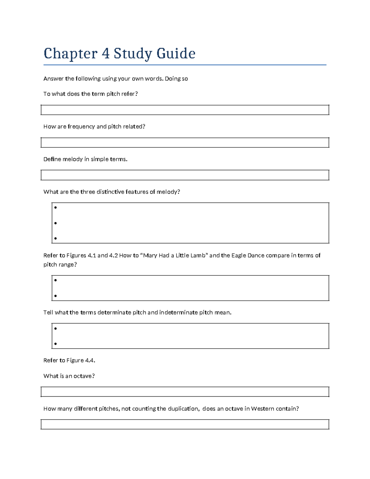 Chapter 4 Study Guide - Chapter 4 Study Guide Answer the following using your own words. Doing ...