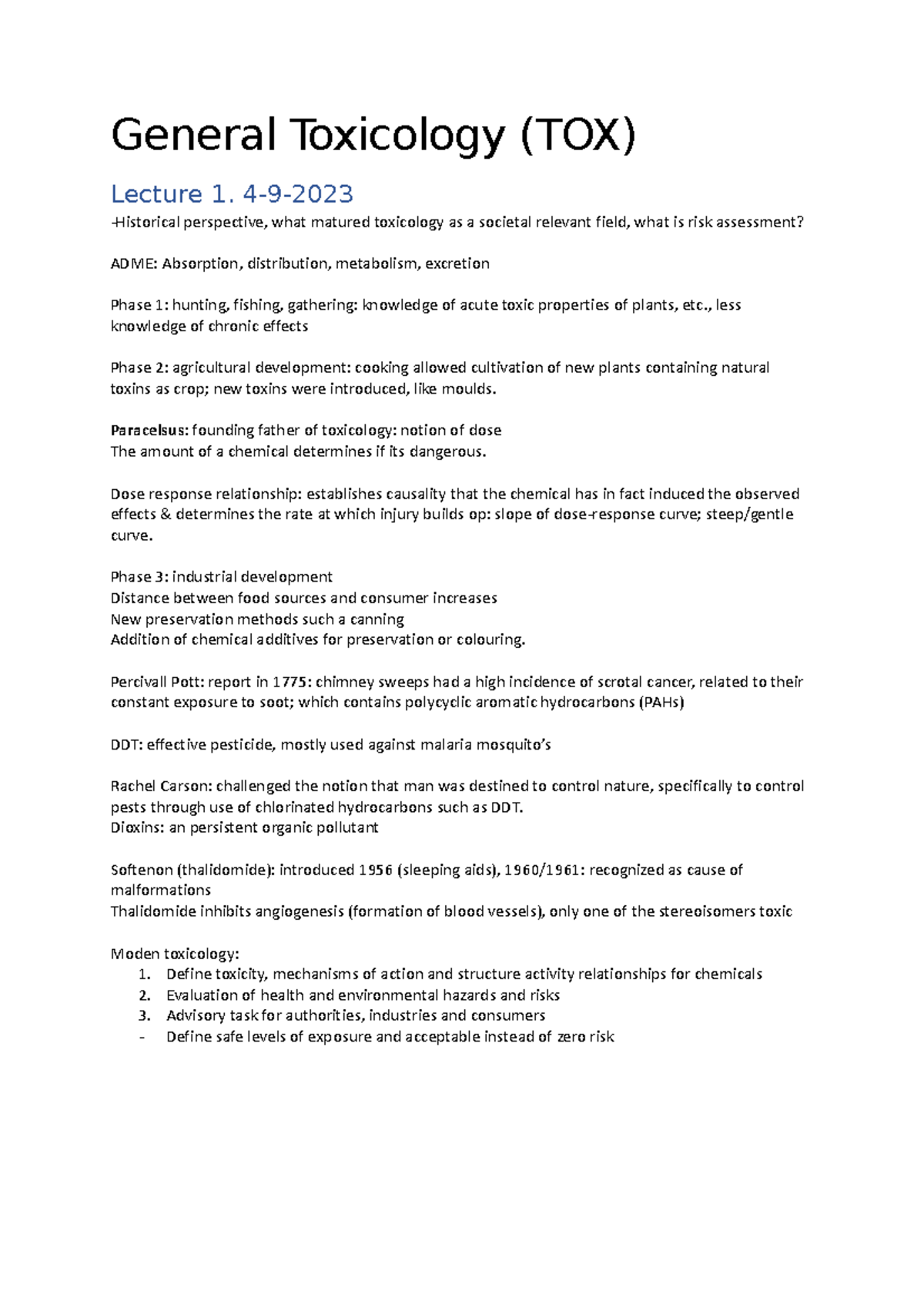 General Toxicology - 4-9-Historical perspective, what matured ...