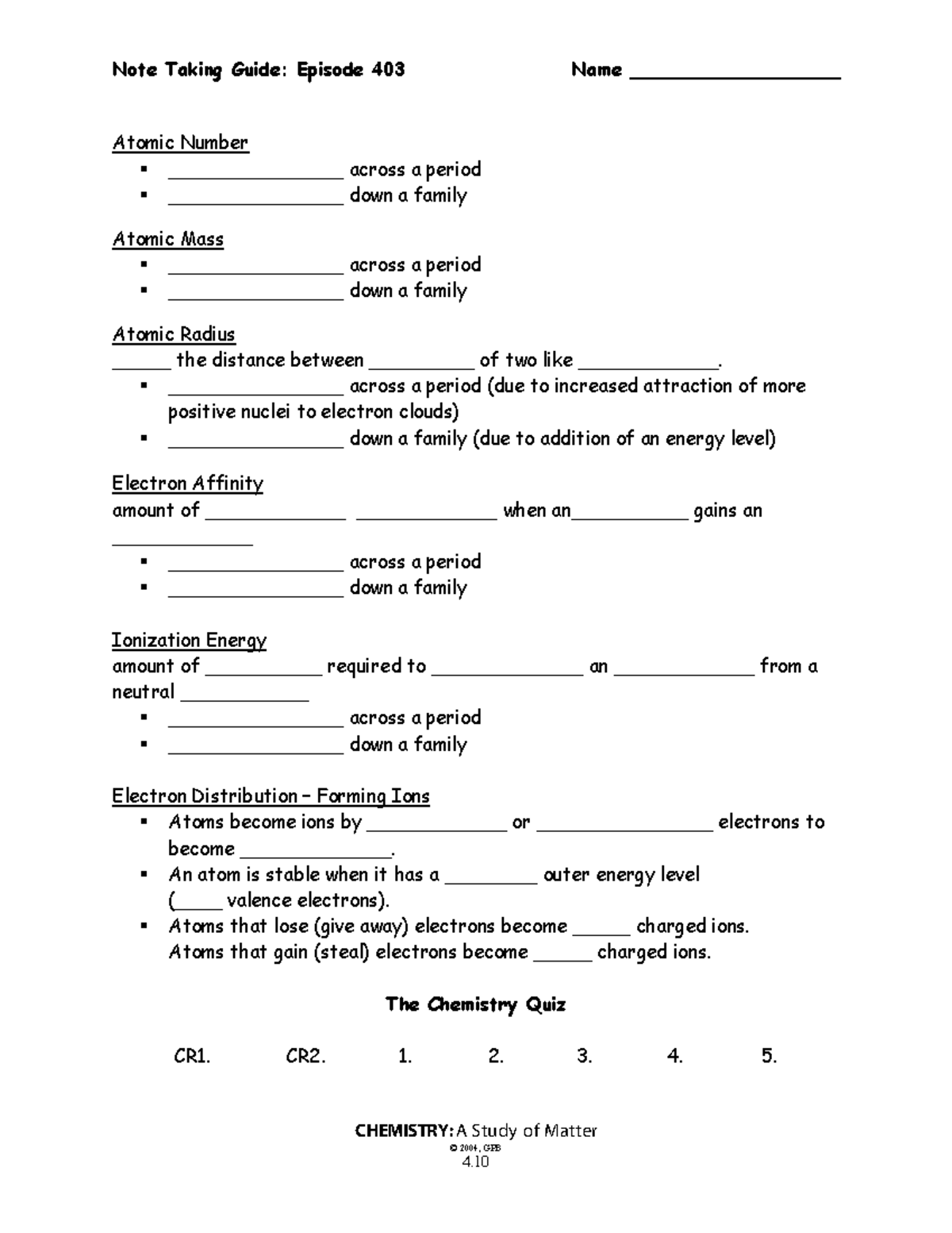Note ep403 - Notes Answers - Note Taking Guide: Episode 403 Name ...