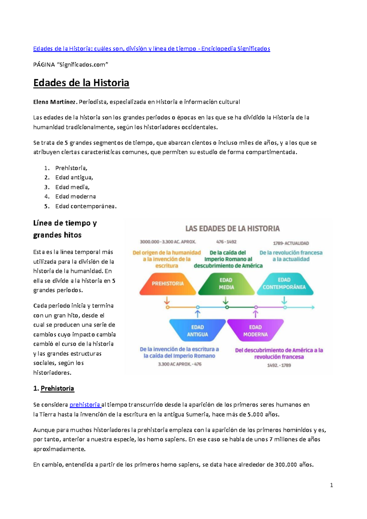 0 Edades de la Historia - asd - Edades de la Historia: cuáles son ...