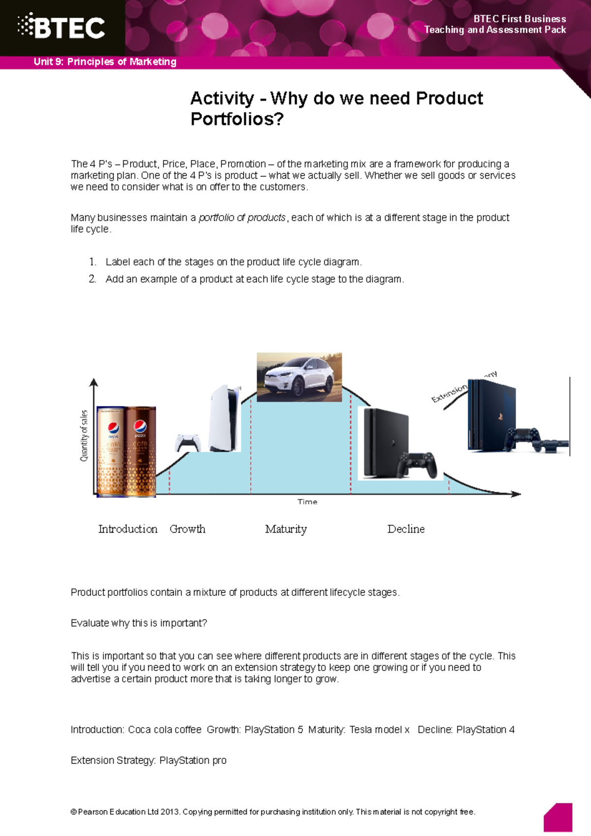 Activity - Product Life Cycle - Activity - Why do we need Product ...