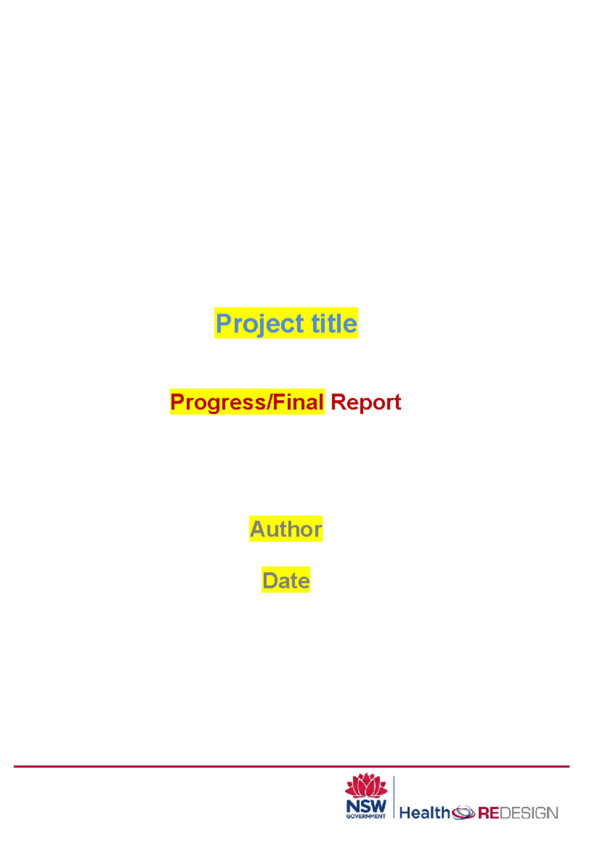 Example report - Project title Progress/Final Report Author Date ...